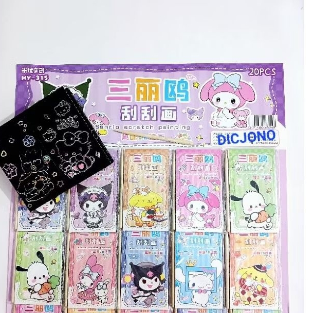Diy Educational Toys Sanrio Scratch Painting / Coloring Drawing Shading ...
