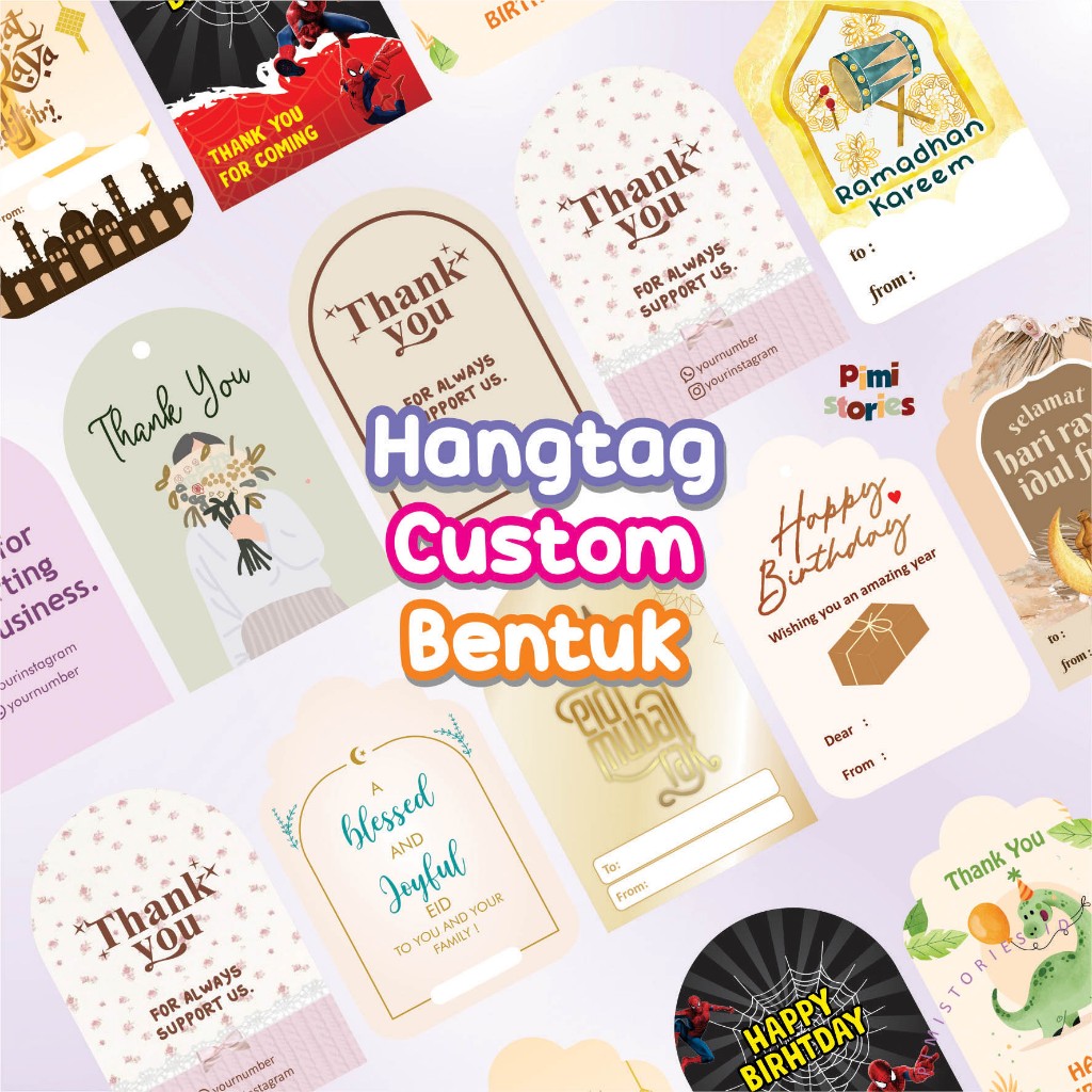 Hang TAG CUSTOM RAMADHAN SHAPE EID MUBARAK BIRTHDAY BIRTHDAY HANG TAG ...