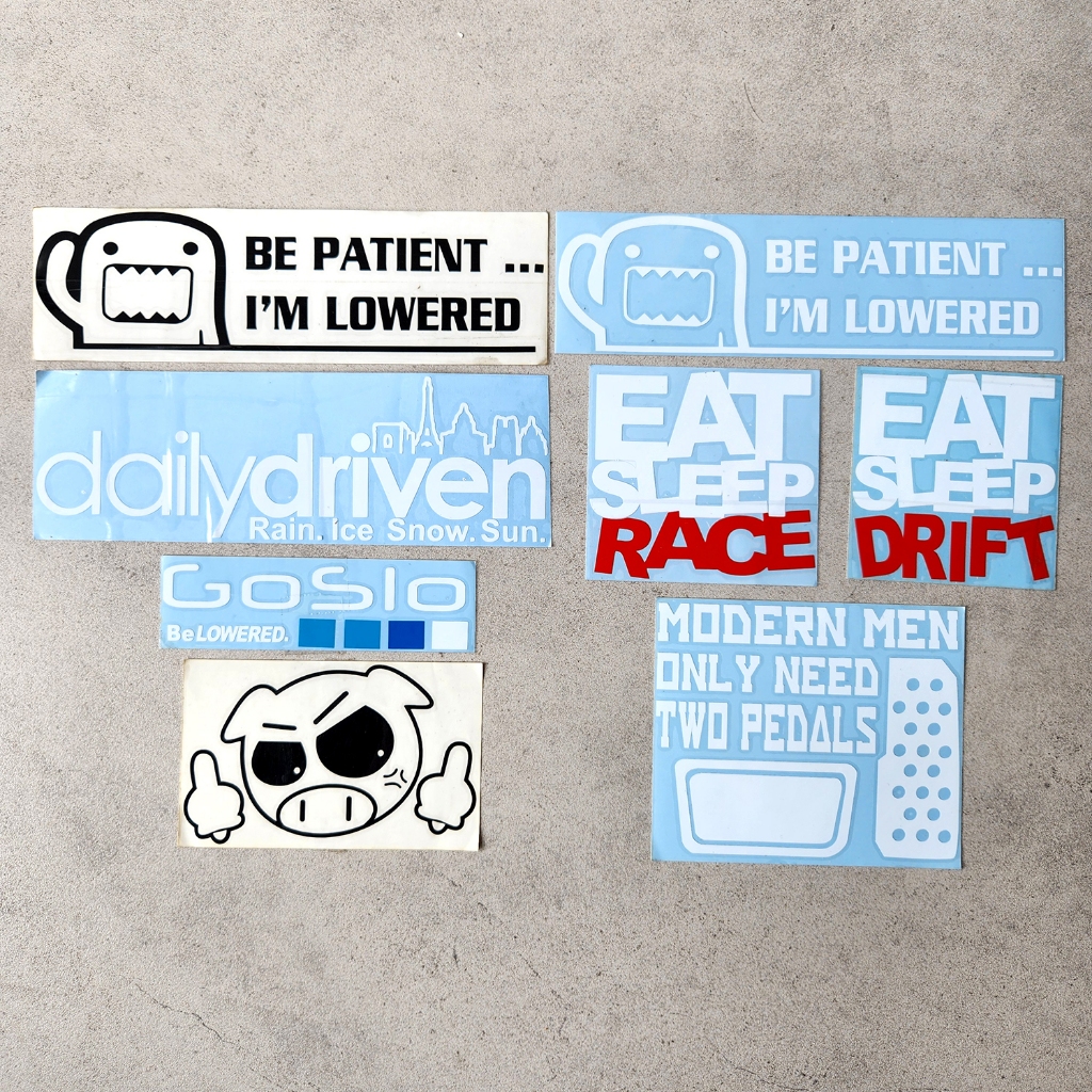 Car Sticker Sticker JDM Parking JAF Daily Driven Rain Go Slo Eat Sleep ...