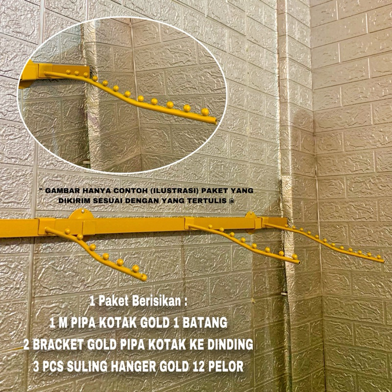 GANTUNGAN 1 Meter Box Pipe Package Complete With 12 Flute And Wall ...