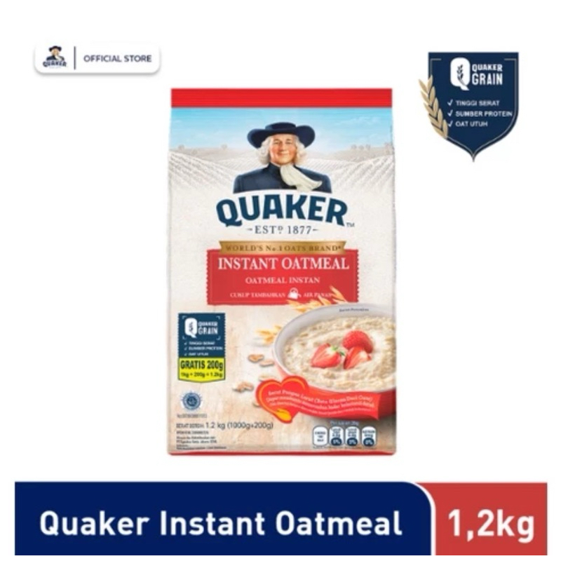 Quaker Instant Oatmeal 1200 gr Oatmeal Kind of Oatmeal | Shopee Malaysia