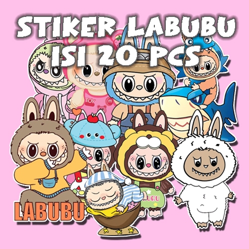 Labubu Sticker viral kisscut labubu Sticker size 6 cm 1 pack contains 4 ...