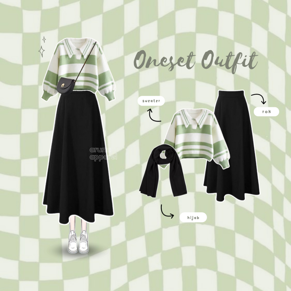 One Set 3in1 Korean Style Contemporary Teenagers OOTD Outfit Ulzzang ...