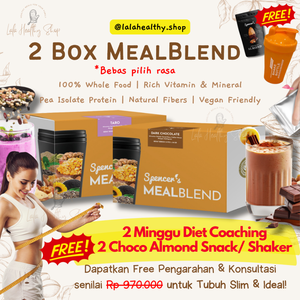 Spencer's MealBlend 2 Boxes + FREE COACHING + CHOCO ALMOND / SHAKER ...