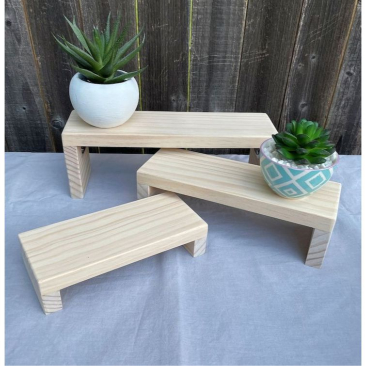 1 Set of Wooden Display Stands | Shopee Malaysia
