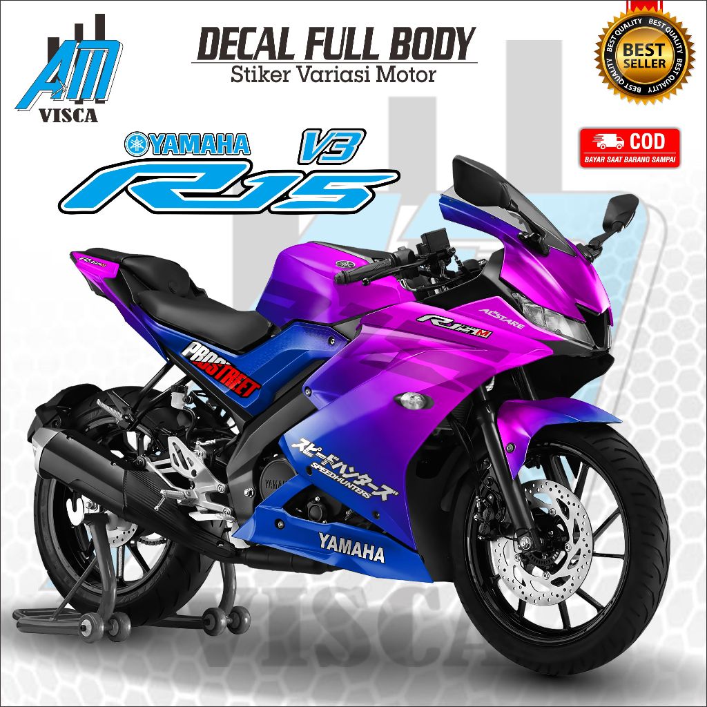 R15 V3 Motorcycle Sticker Decal Full Body Sticker Yamaha R15 V3 High ...