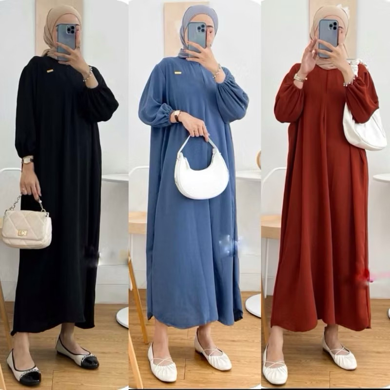 Gamis CRINKLE PREMIUM LONG DRESS JUMBO LD 120 BUSUI | Shopee Malaysia