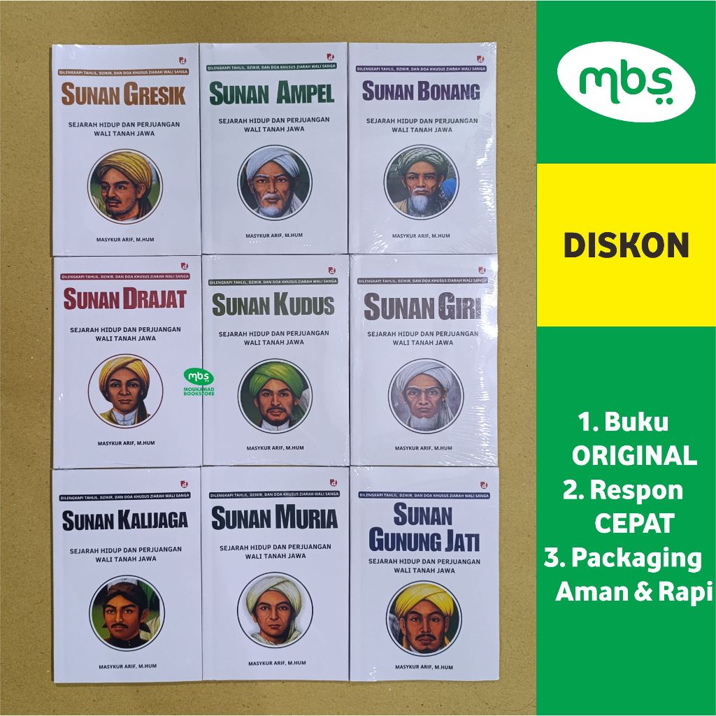 Wali Songo's Life And Struggle Book Package - Sunan Gresik, Sunan Ampel, Sunan Bonang, Sunan ...