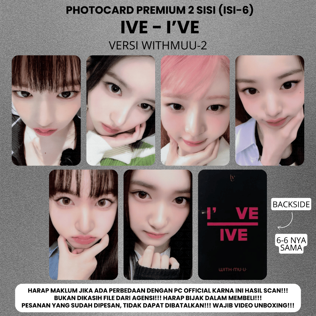 (CONTAINS 6 PCS) Photocard IVE I'VE - PC Premium 2 Sides Kpop Card ...