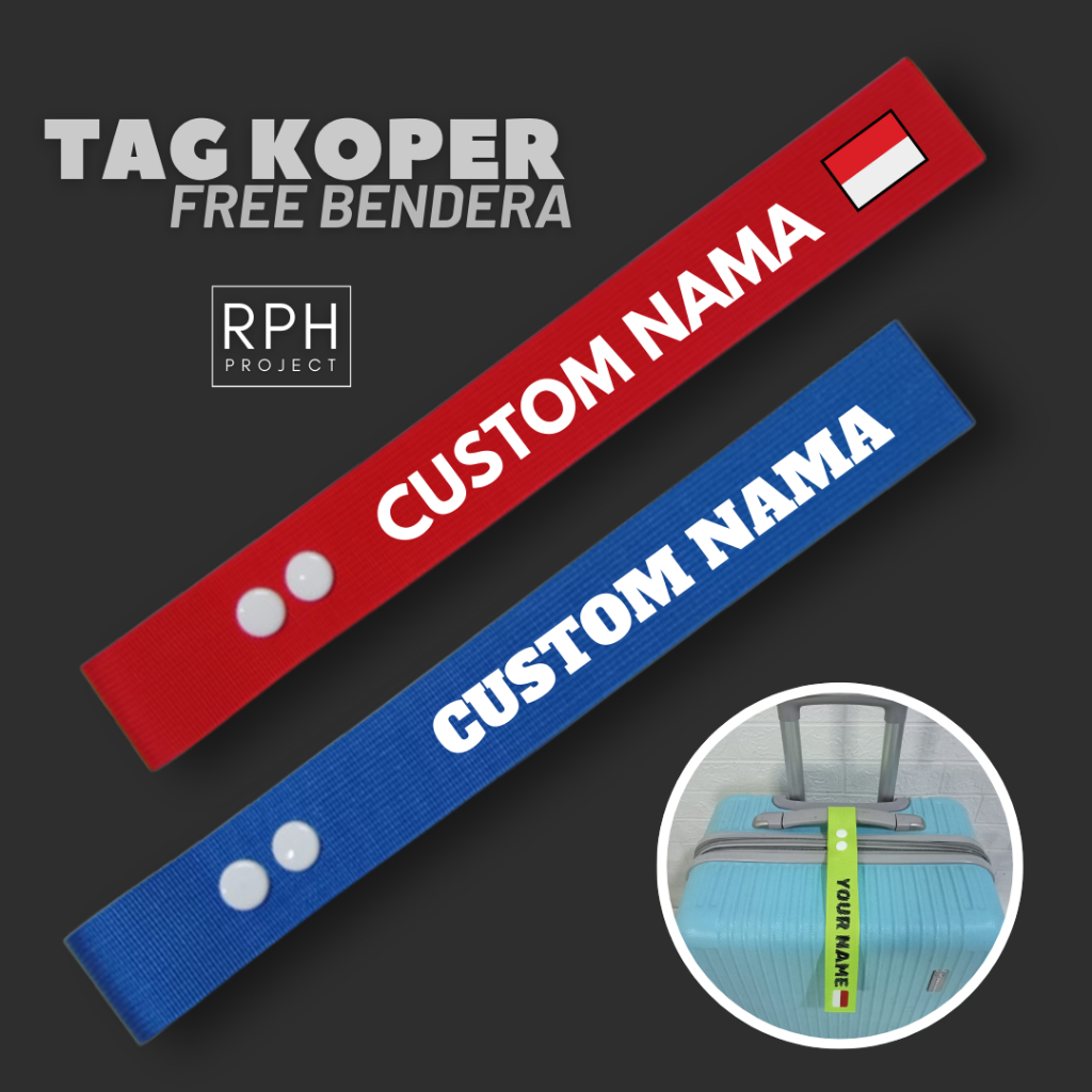 GANTUNGAN Luggage Suitcase Tags Bag Tags Custom Name Screen Printed ...