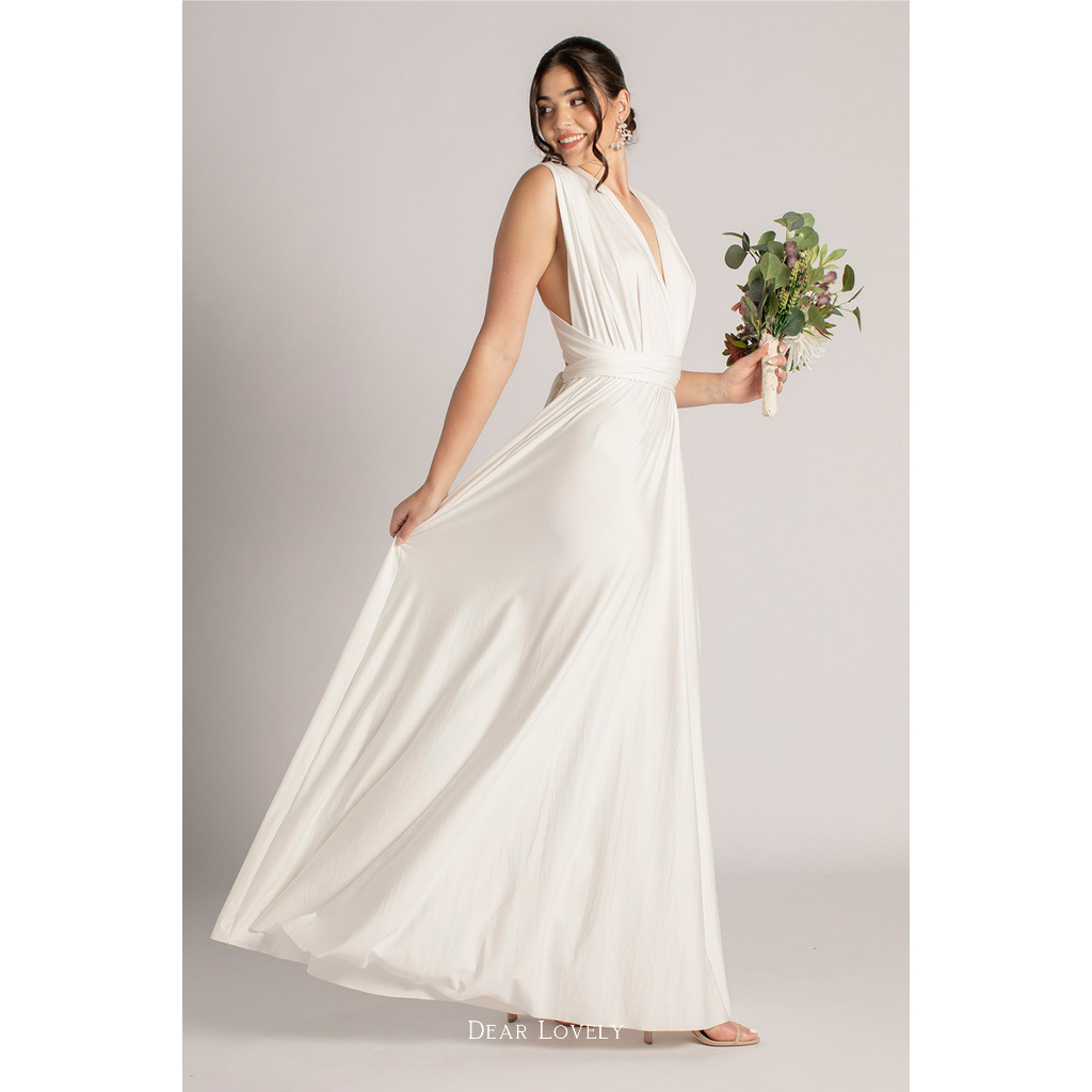 PUTIH Ready Premium Party Dress Multiway Wedding Dress Convertible ...