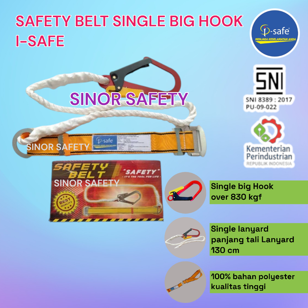 Safety Belt Single Big Hook I-SAFE | Shopee Malaysia