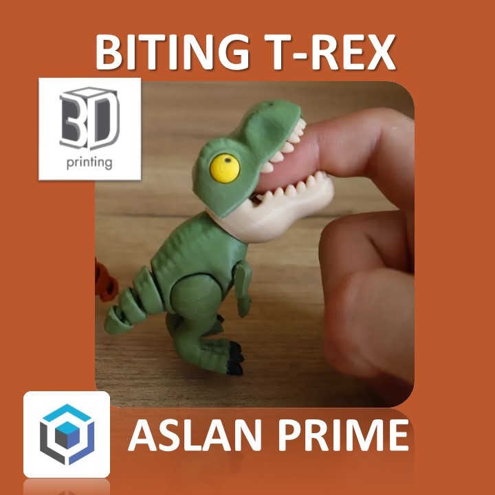Biting T-Rex ARTICULATED POSEABLE JOINTED FIGURE 3D Print Tyrannosaurus ...