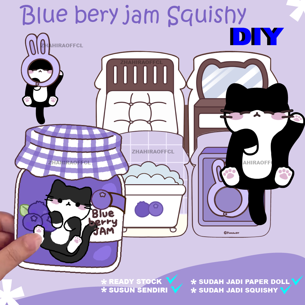 Paper doll house Blue berry Squishy educational paper toys for girls ...