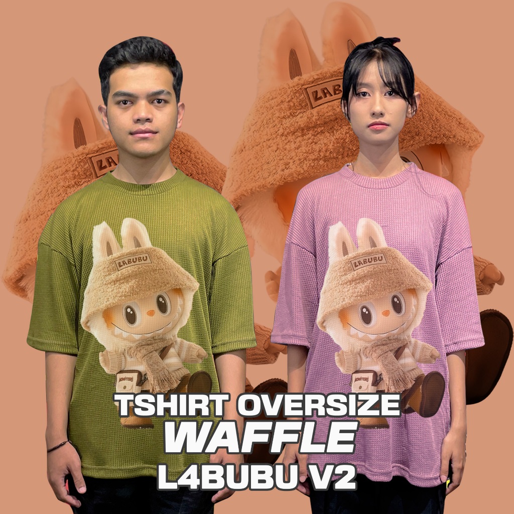Unique - ( Series) Kaos Oversize Waffle LABUBU V2 Basic Polos Soft Men ...