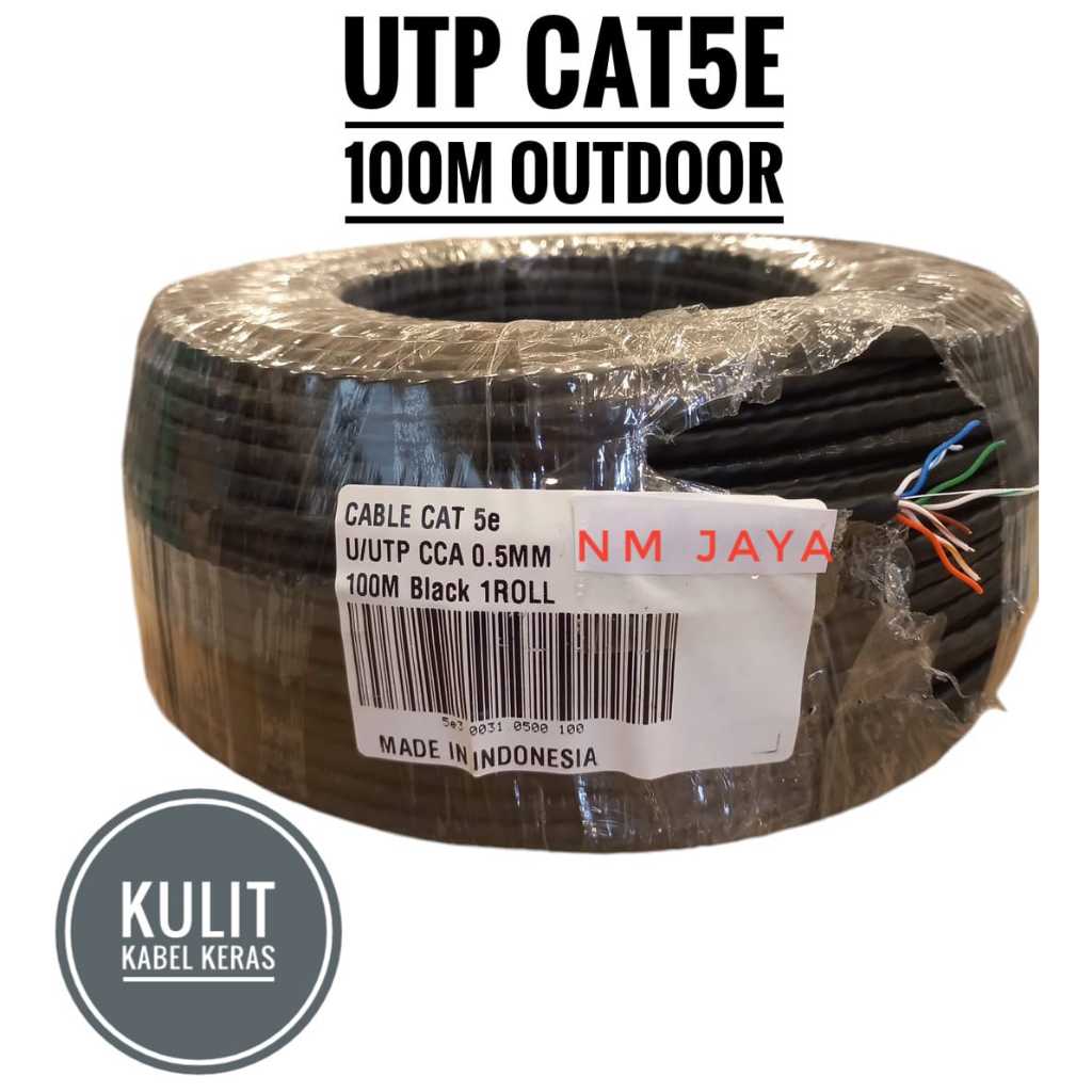 HITAM Utp Cat5e Cable Black Color Leather Cable 100meter Thick 305meter ...