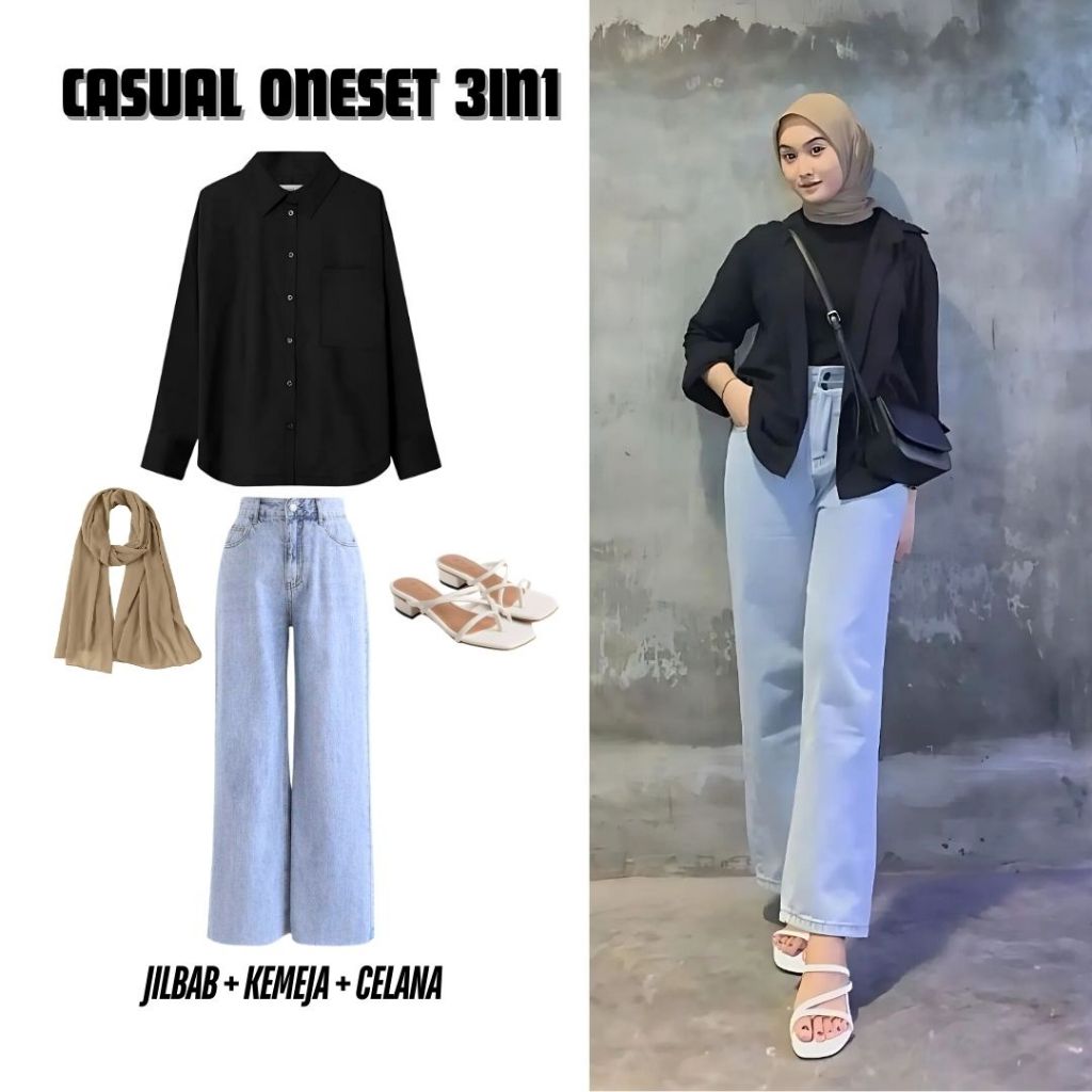 Ootd hijab simple jeans store