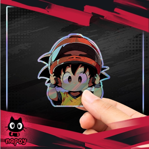 Hologram Anime Dragon Ball Goku Helmet Sticker | Shopee Malaysia