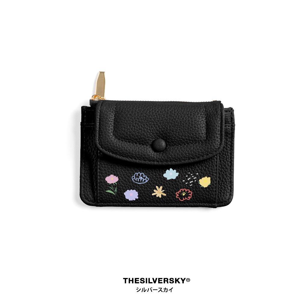 Thesilversky Card Holder Floral Pocket Custom Name | Card Wallet ...