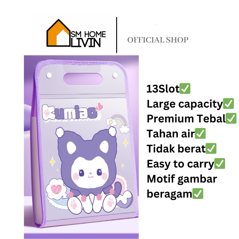 Sm HOME- FILE Organizer PREMIUM Cute MAP Paper Storage Bag | Shopee ...