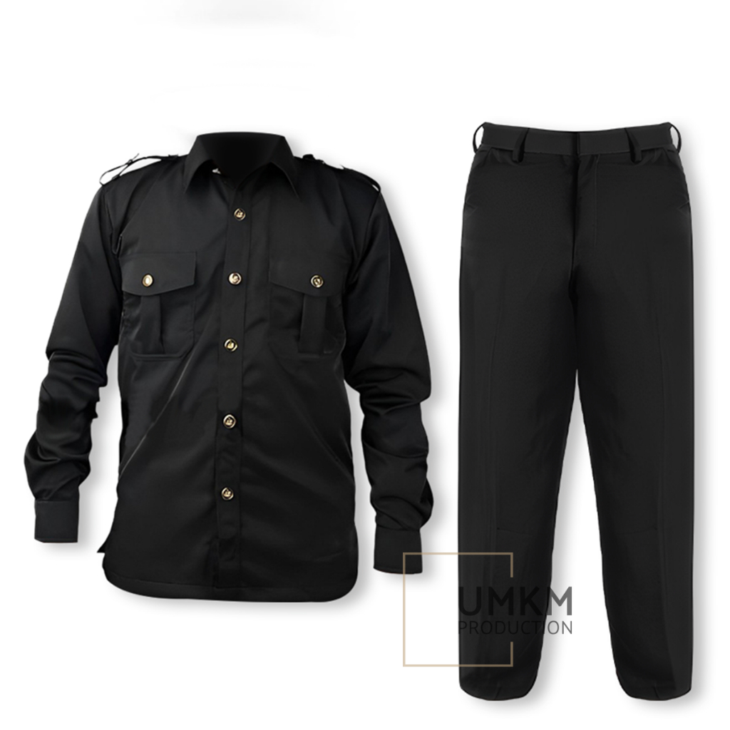 Solid Black Safari Uniform Sapari Security Security Guard Bodyguard ...