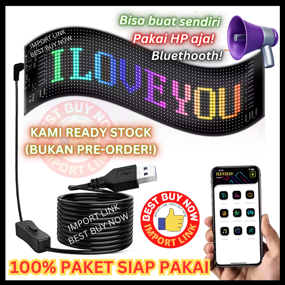 Led running lights for car variations Flexible Moving Mini screen board ...