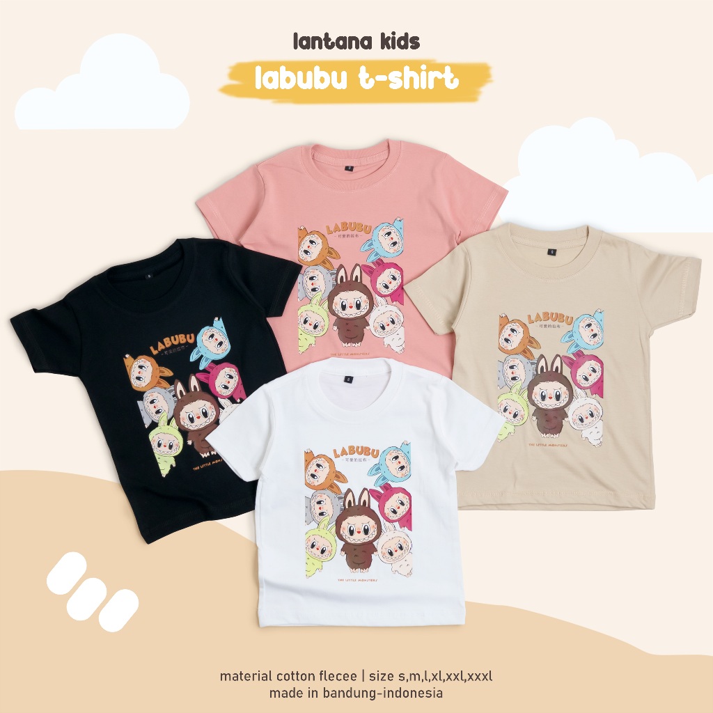 Lantanakids Kaos Anak The Monster Labubu Cotton 30S Premium Baju Anak ...