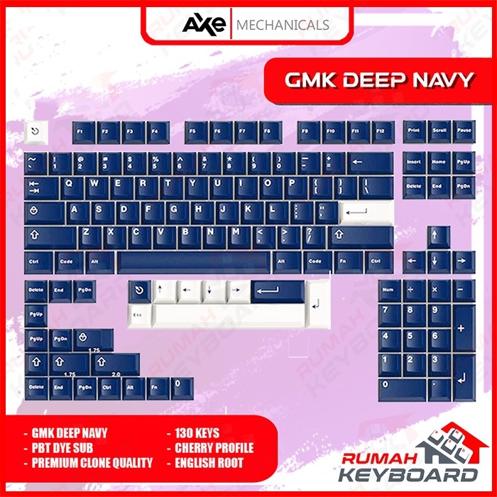 Keycap - KEYCAPS - CHERRY - GMK DEEP NAVY - PBT - DYE SUB | Shopee Malaysia