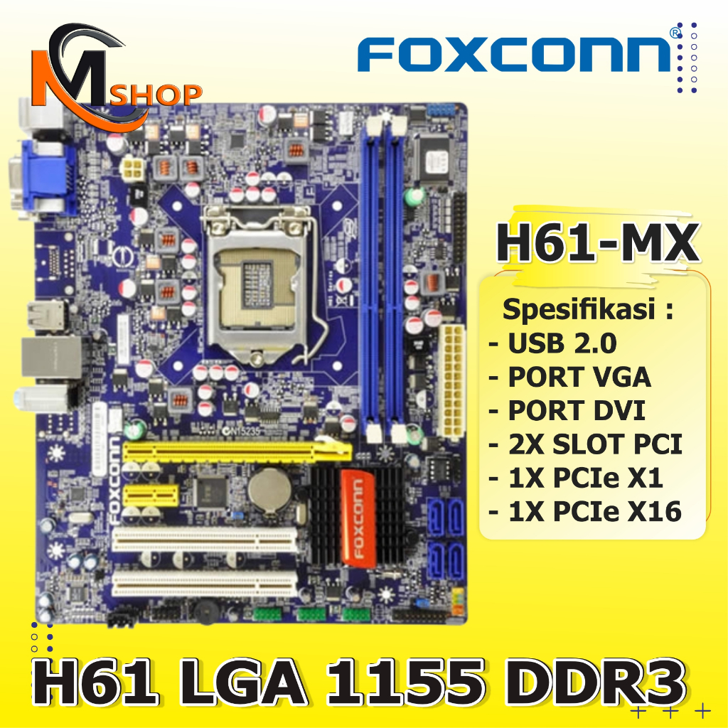 Mobo Intel Mainboard Motherboard Socket 1155 H61 DDR3 Foxconn | Shopee ...