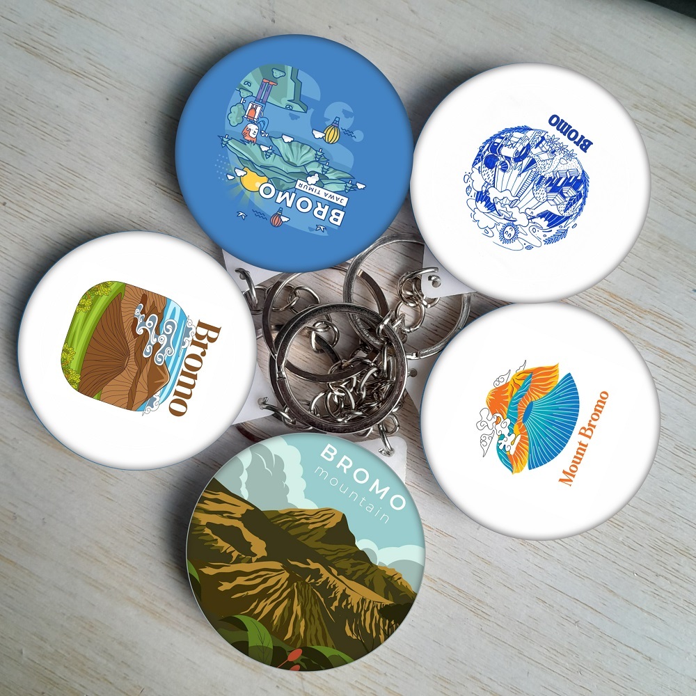 GANTUNGAN Souvenir BY BROMO KEYCHAIN I BROS/PIN I MAGNET FRIDGE STICK ...