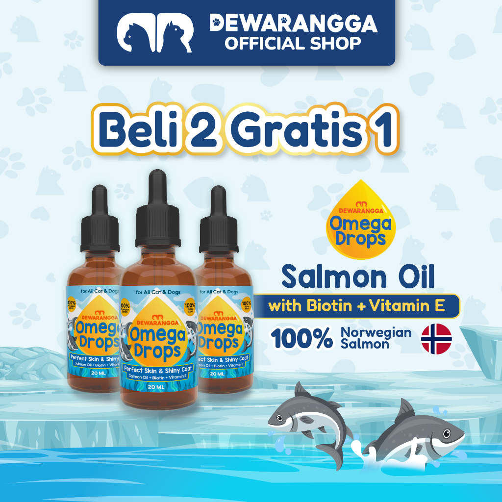 [Buy 2 Get 1 Free] Dewarangga Omega Drops Cat Salmon Oil, Cat Fish Oil ...