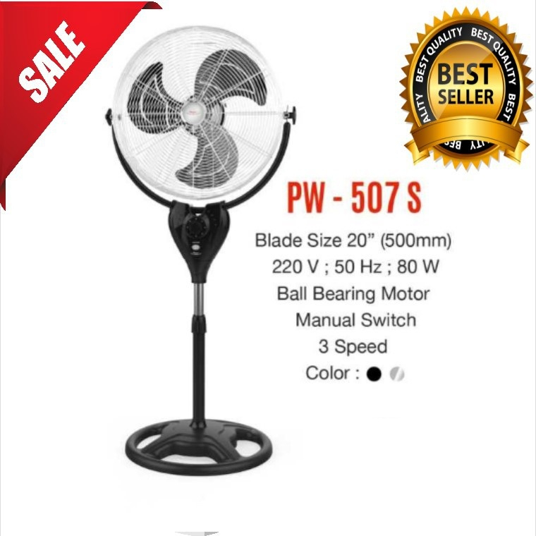 Maspion INDUSTRIAL FAN POWER FAN STAND FAN PW 507 S / PW 507S 20 INCH ...