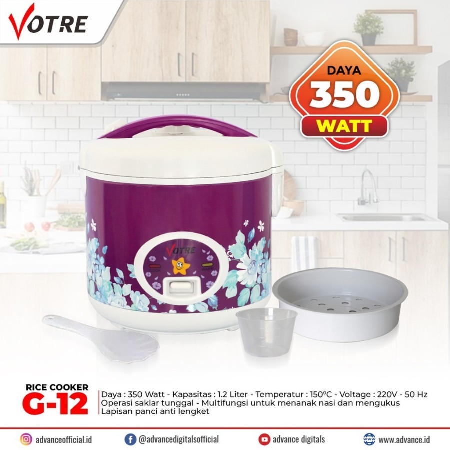 Advance G12 RICE COOKER | Multipurpose RICE COOKER 1.2 liter | Shopee ...