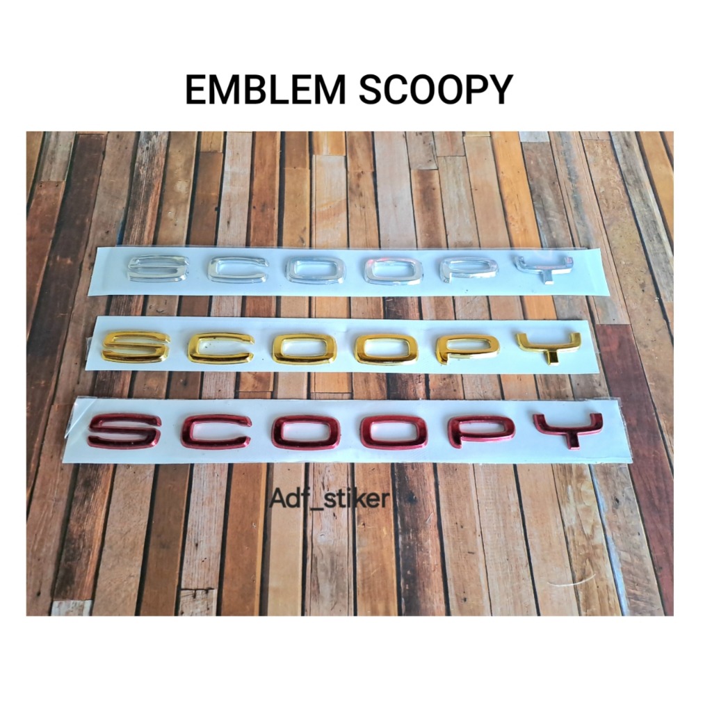 MERAH Scoopy Logo emblem 2021 2022 2023 / scoopy emblem Embossed gold ...