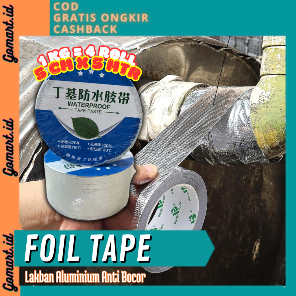 Aluminum Foil Tape 5 CM X 5 MTR - Leak Proof Duct Tape 5 CM X 5 MTR ...