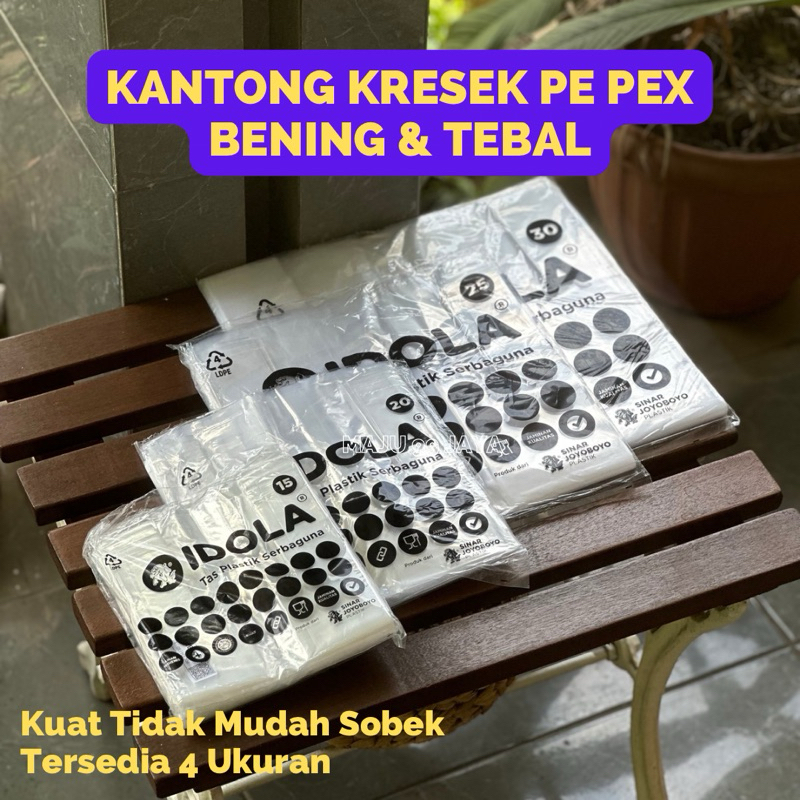 (1 Pack) Thick PE PEX Idol Clear Kresek uk. 15 20 25 30 | Transparent ...