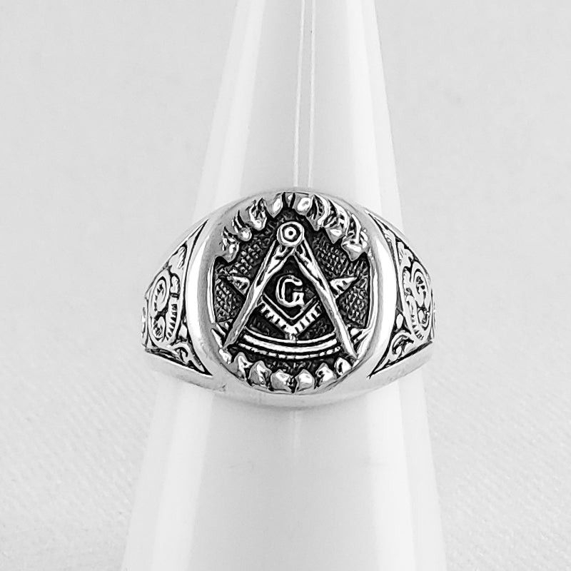 Masonic Symbol Ring / Masonic Freemason Resizable Term Design Ring ...