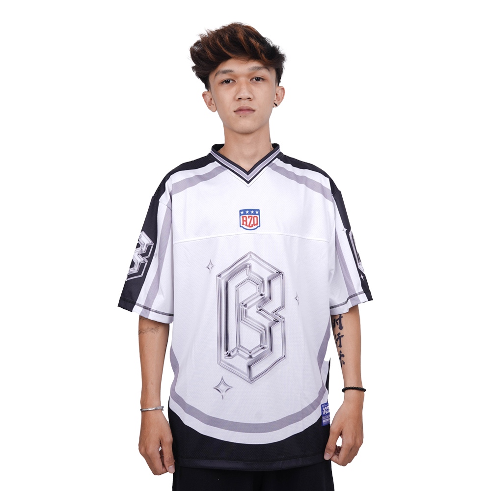 Rzq / B / ALPHABET SERIES / Jersey / Oversize / Streetwear / Retro / Vintage / Music / Korean ...