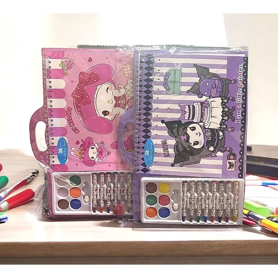 FG2 Crayon DRAWING Book Kuromi Melody 3D Character Coloring Picture ...