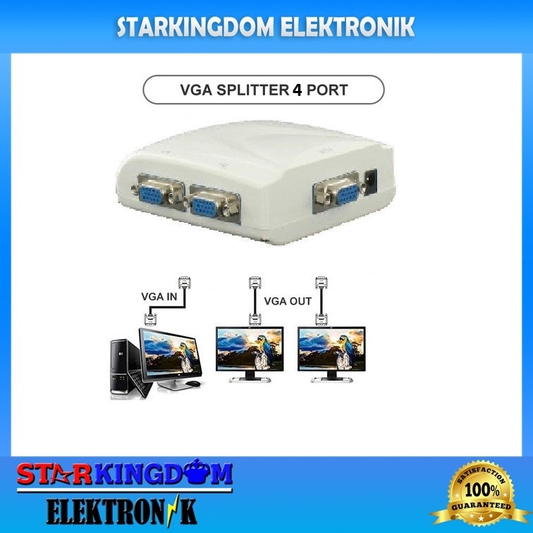 Vga Video Splitter 15 Pin D Sub 1 Input 4 Outputs 4 Port Channel ...