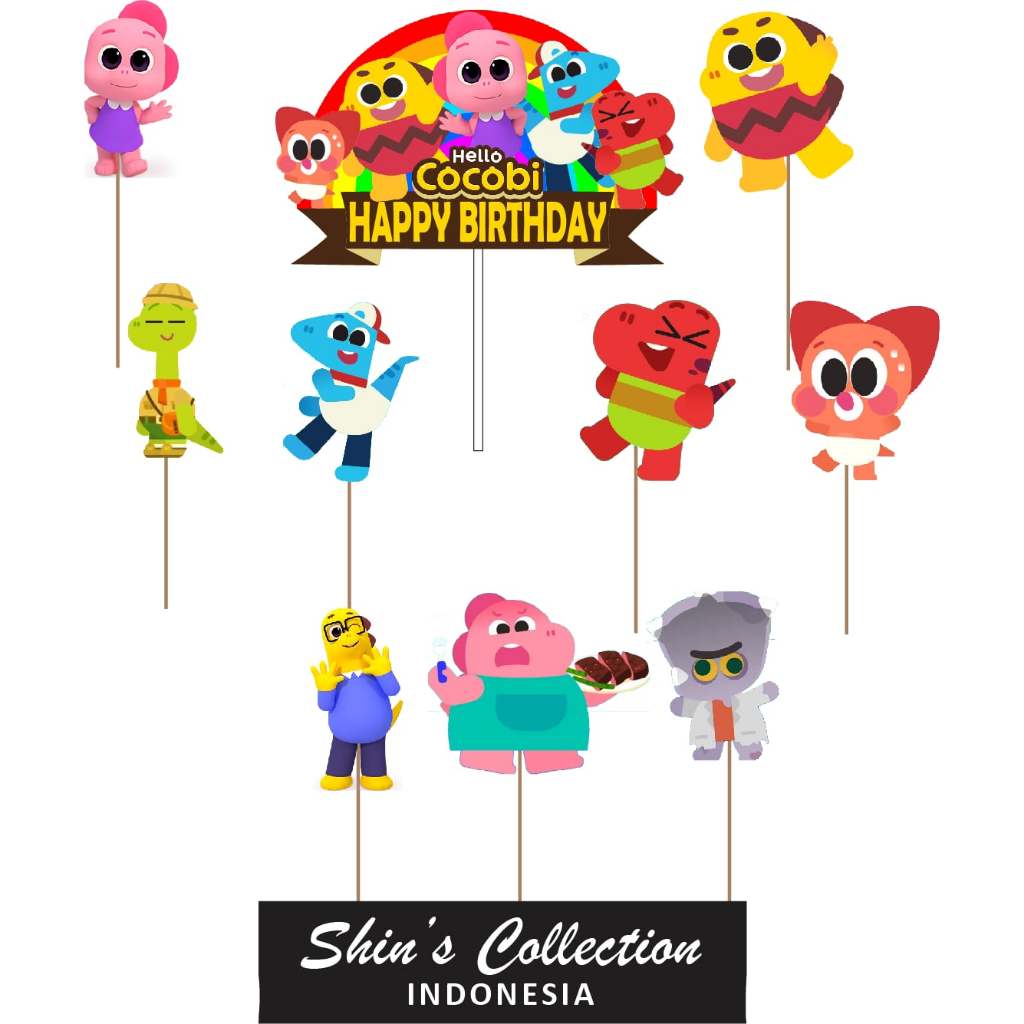 Cocobi Cake topper contains 10 pcs | Shopee Malaysia