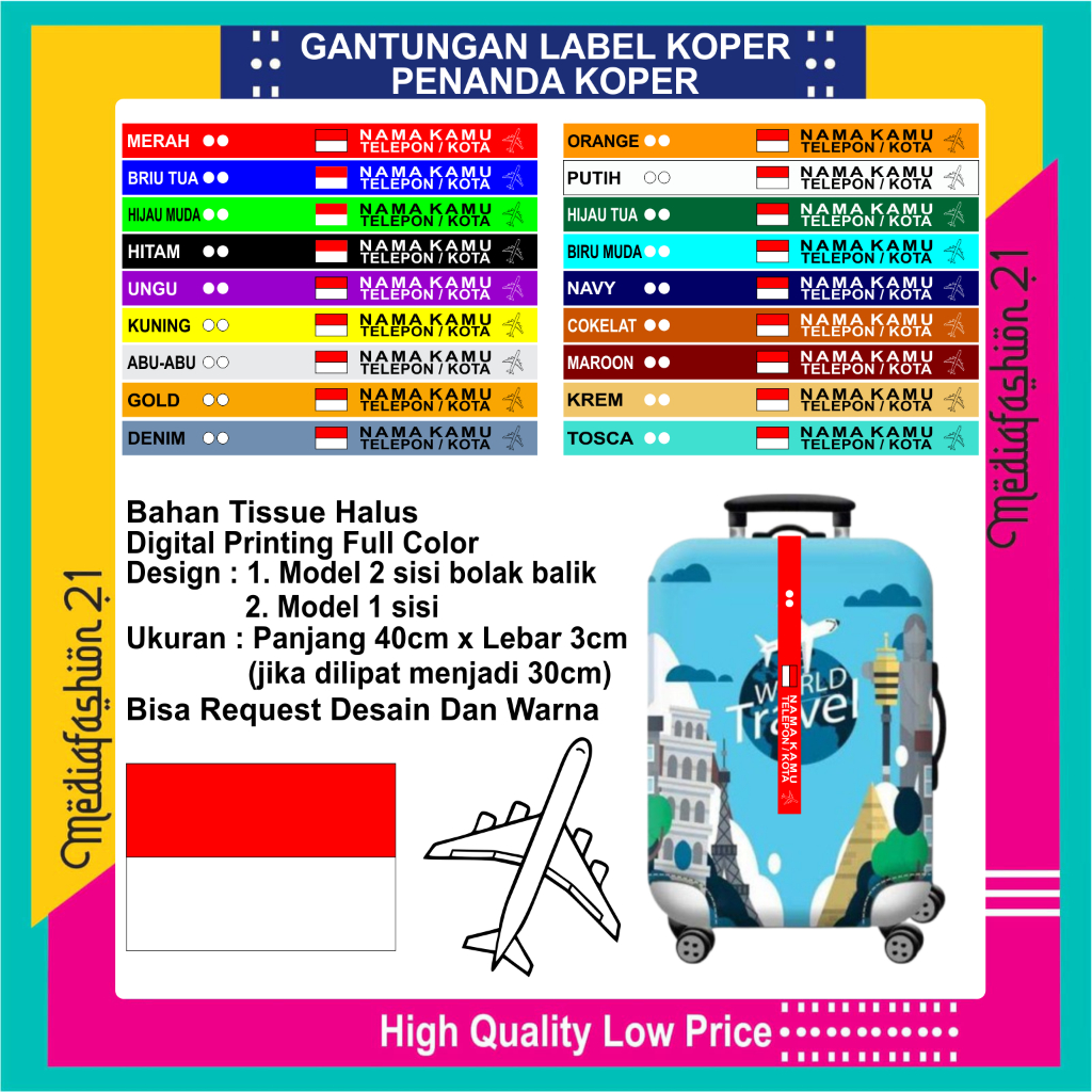 GANTUNGAN Suitcase Marker Labels / Bag Hangers / Luggage Tags for Umrah ...