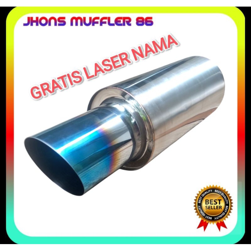 Big muffler racing car exhaust, pro drag spec, 5 inch tube tilt tip ...