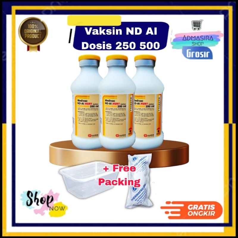 Medivac ND AI H5N1 Vaccine New Formula 250ml 500ml Dose 500 heads 1000 birds Prevents Tetelo ...