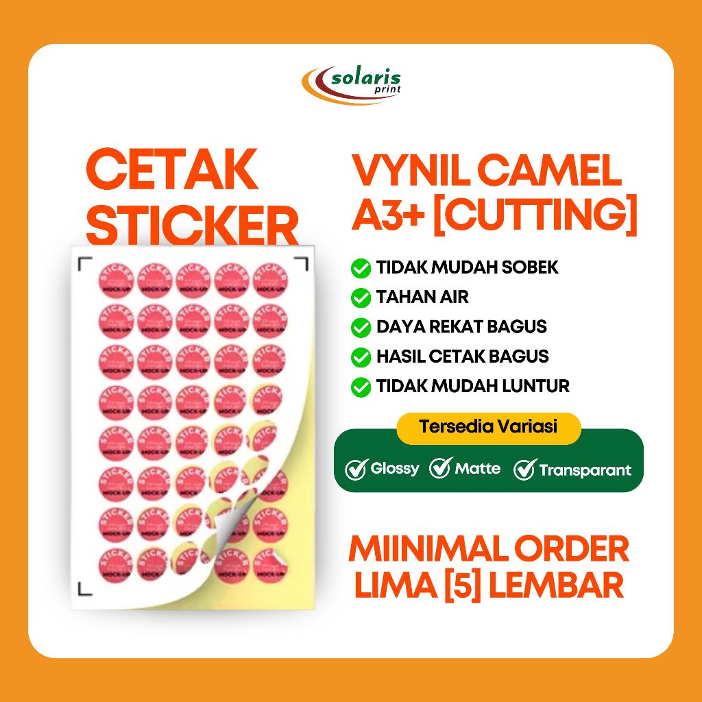 Print VINYL CAMEL STICKERS + A3+ CUTTING FULL COLOR AND FAST | Shopee ...