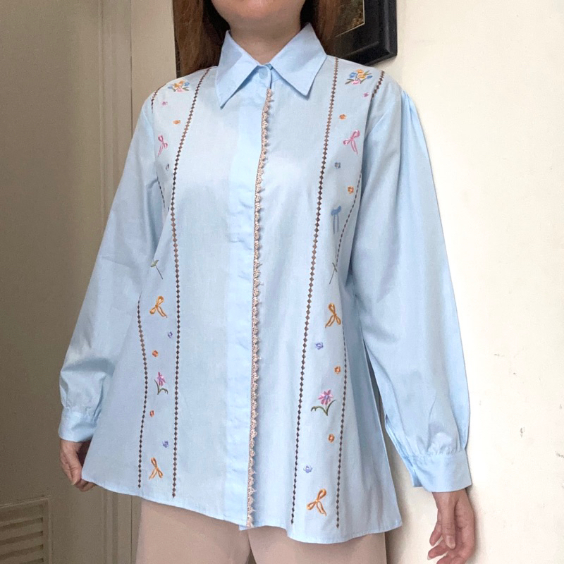 KEMEJA KATUN Haruka Top, bkk blouse shirt for women's work, cotton ...