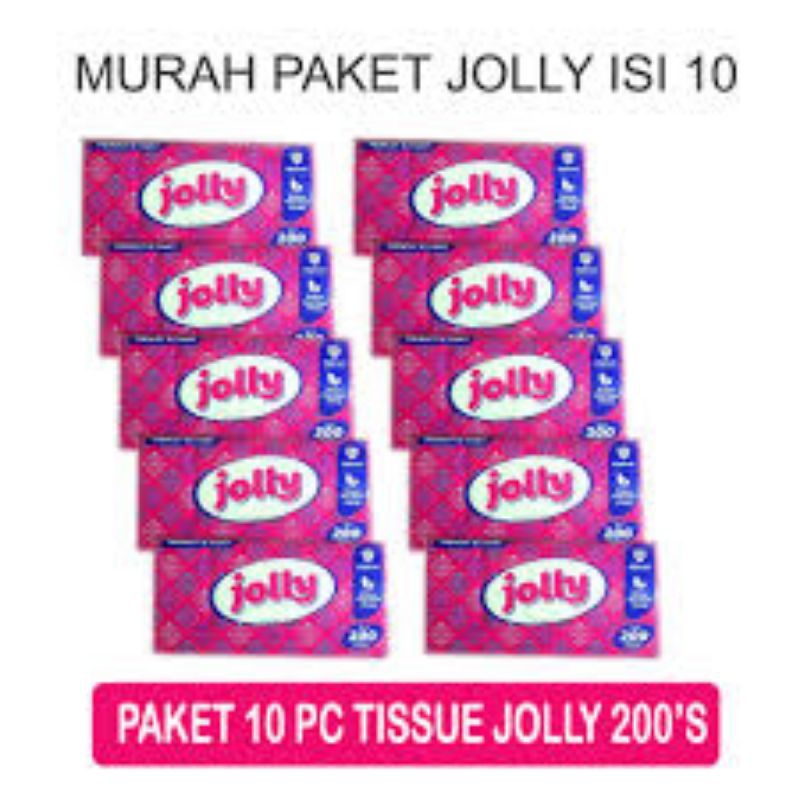 Jolly Tissue 200 Sheet 2 ply Package 10 | Multipack (10) | Shopee Malaysia