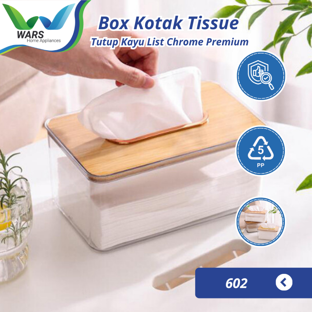 KAYU Wars Box Transparent Tissue Container Box with Premium Chrome List ...