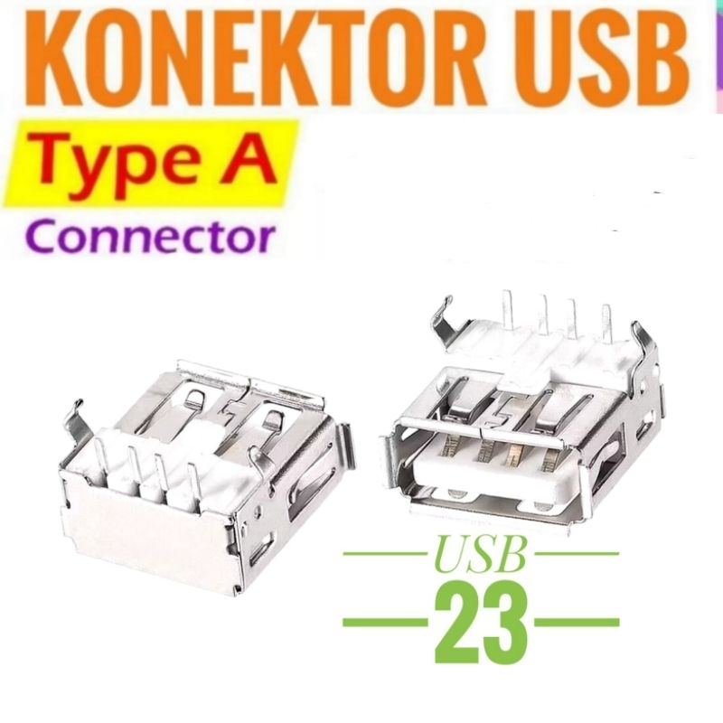 Socket USB Type A Female AF90 PCB Socket Connector USB 2.0 4Pin Bent ...