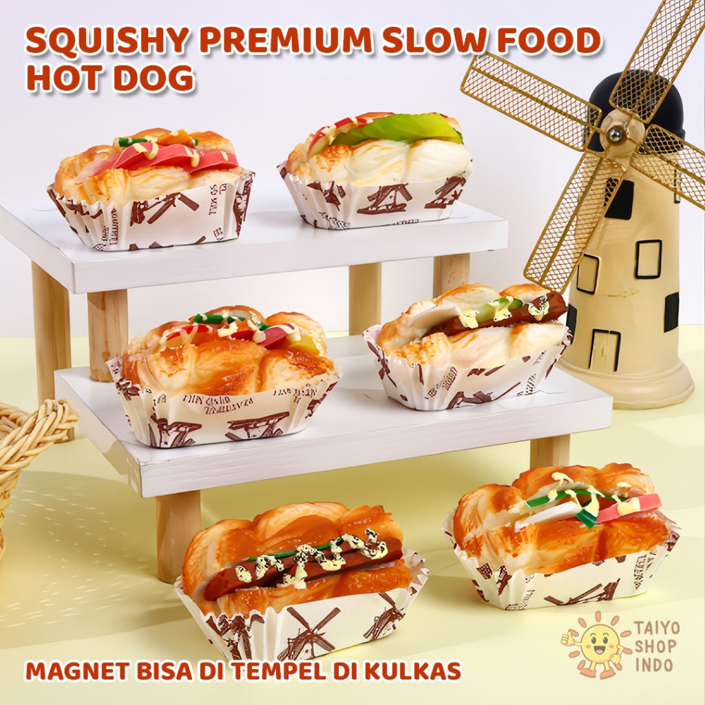 TAIYO Squishy Premium Slow Food Hot Dog Squeeze Magnet Refrigerator ...
